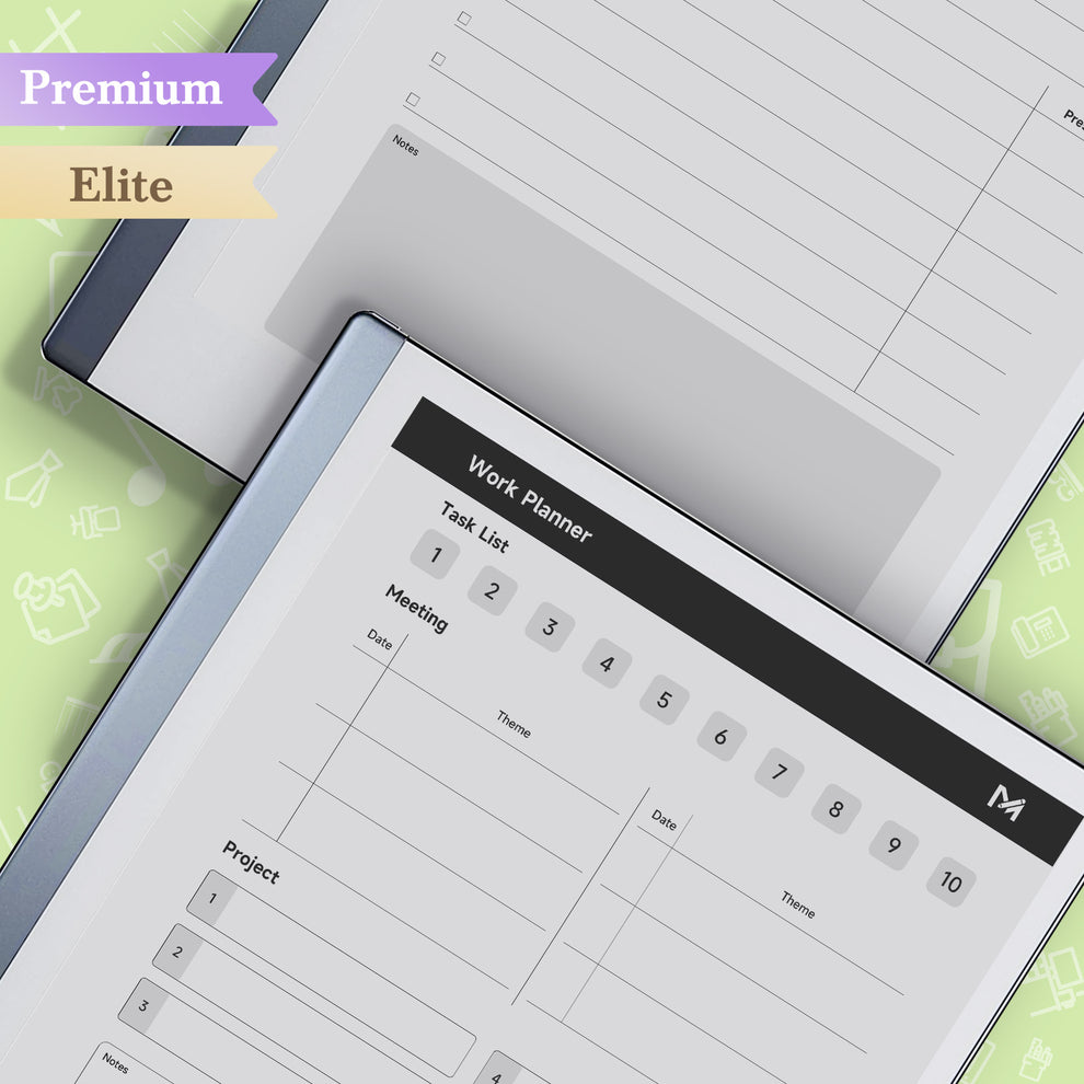 ReMarkable 2 Templates, Work Planner – MuemoLibrary