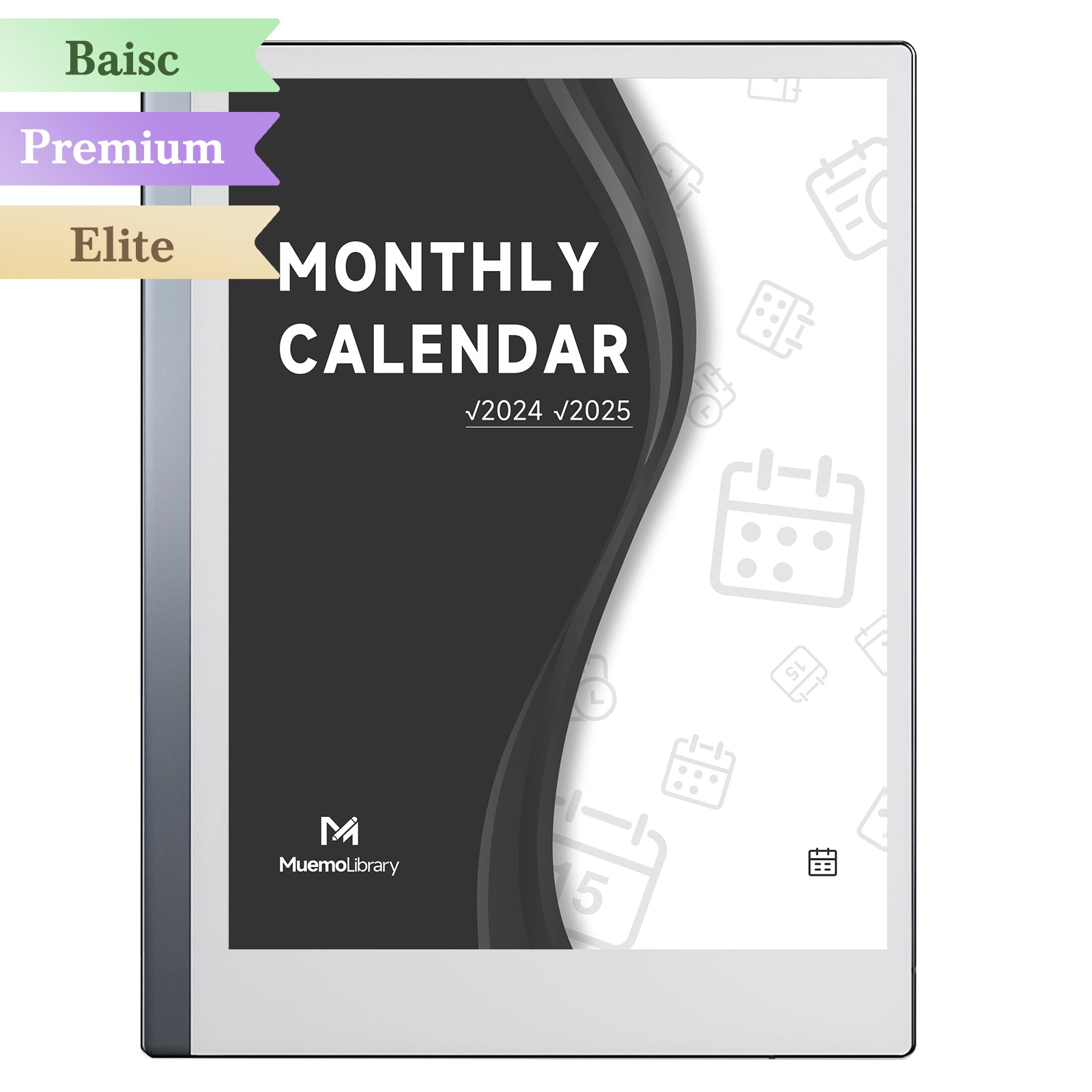 ReMarkable 2 Templates, Monthly Calendar2024+2025 – MuemoLibrary